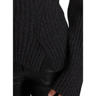 Victoria Beckham Pull droit col rond en laine et cachemire m&eacute;lang&eacute;