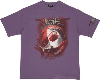 Phobia Archive Shark Print Tee - - Tops - Herren - Lila - L