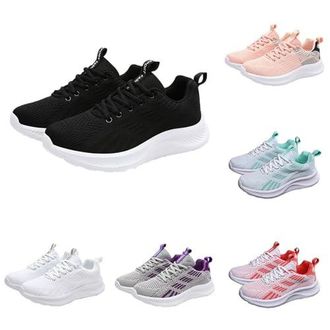 Generic Baskets de course &agrave; pied pour femme - Chaussures de sport l&eacute;g&egrave;res et respirantes en maille - Semelle souple antid&eacute;rapante, Noir, 36.5 EU