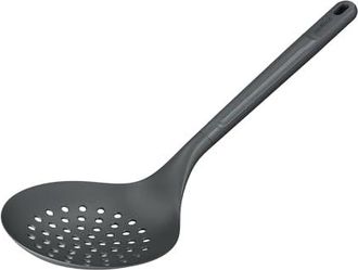 Zyliss Skimmer, nachhaltiger Weizenstroh/Nylon, Kochlöffel mit Löchern zum Abschäumen/Abtropfen, antihaftbeschichtet, hitzebeständiger Nylonkopf, Beluga-Grau