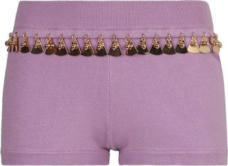Paco Rabanne Femme, Shorts, Violet, Taille: 38 FR Shorts en maille avec ceinture orn&eacute;e