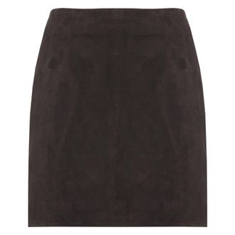 Rotate Rotate Birger Christensen, Femme, Jupes, Brun, Taille: 40 FR Mini-jupe cloche en daim