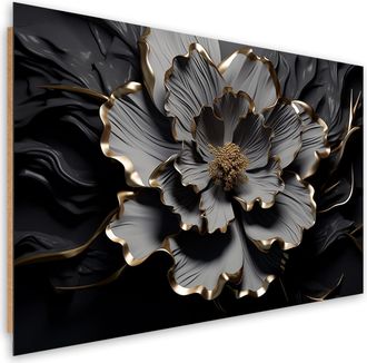 Feeby Bilder Blumen 3D Botanik 90x60 cm 1 tlg Schlafzimmer Modern Deco Panel MDF Kunstdruck Wand Bild Wanddeko Design Wohnzimmer Büro Flur Hotel Spa Pflanze