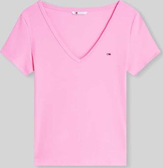 Tommy Jeans Slim Fit T-Shirt aus Baumwoll-Mix