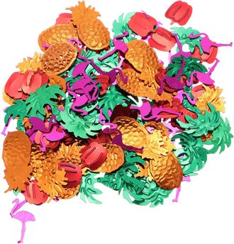 BESPORTBLE 5 Packungen Hawaii Party Konfetti mit Flamingo Ananas Palmen und Chili Tropische Sommer Deko f&uuml;r Tisch Fenster Porche Leichtes Plastik Streukonfetti f