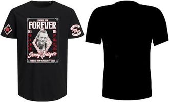 Generico T-Shirt Homme Noir Face Sonny Barger Support 81 Italy Cuneo, Noir, Medium