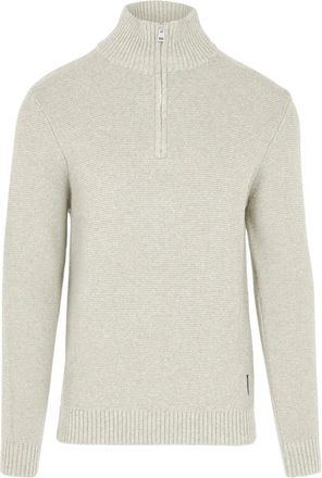 Bomboogie Homme, Pulls, Blanc, Taille: L Mm9315 Knf5 Pull avec Col Montant et Fermeture &Eacute;clair