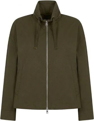 Herno Femme, Vestes, Vert, Taille: 44 FR Veste &agrave; Col Montant et Cordon de Serrage