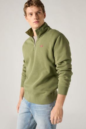 Levi's Housemark Pullover mit Viertelrei&szlig;verschluss - Herren - Gr&uuml;n / Gr&uuml;n