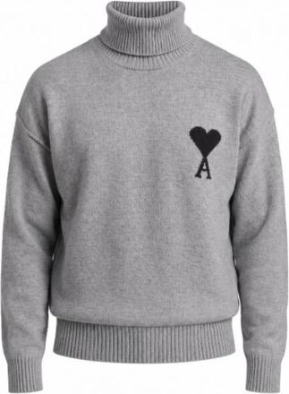 Ami Pull &agrave; col roul&eacute; De Coeur - Femme - Pulls - Gris - Taille: 42 FR