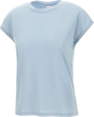 Eleventy Femme, Tops, Bleu, Taille: 42 FR T-Shirt &agrave; Col Rond