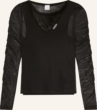 Sportalm Set: Longsleeve Aus Mesh Und Top schwarz
