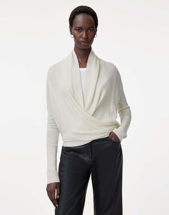 AllSaints Wasson Pirate - Gilet - Blanc craie