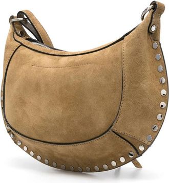 Isabel Marant Studded Calf Suede Shoulder Bag - Brown