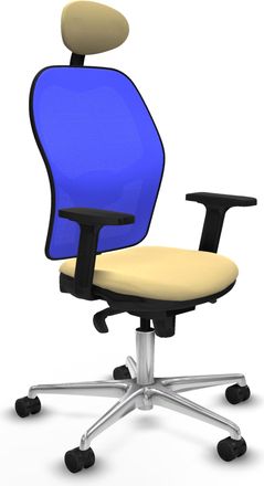 Piqueras y Crespo Jorquera Programmierstuhl mit 2D-Armen, h&ouml;henverstellbarer Lendenwirbelst&uuml;tze und festem Kopfteil, ausgestattet mit Sincro 5 Positionen und injizierte