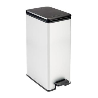Curver Curver - Poubelle Slim - slim bin 40L - Gain de place - 40 x 25 x 61 cm - Gris m&eacute;tallis&eacute;