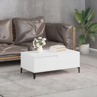 vidaXL Table basse Blanc 90x50x36,5 cm Bois ding&eacute;nierie
