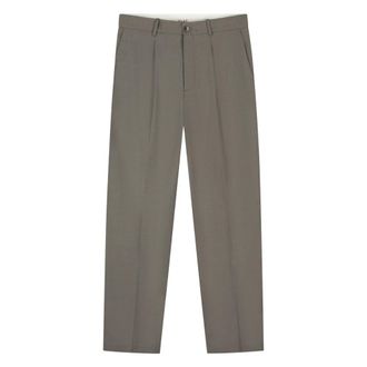 Olaf Hussein Regular Wool Pleated Hosen - - Trousers - Herren - Braun - M