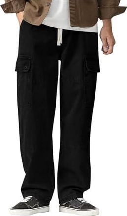 Generic Salopette d&eacute;contract&eacute;e pour homme Coupe confortable, Noir, XXL