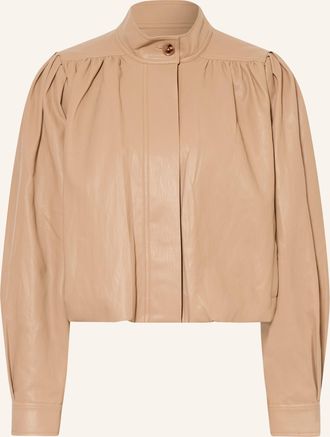 Mrs & Hugs Mrs & Hugs Jacke In Lederoptik beige
