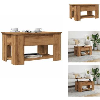vidaXL Couchtisch Artisan-Eiche 79x49x41 cm Holzwerkstoff - Couchtisch - Couchtische - Couchtisch H&ouml;henverstellbar - Beistelltisch