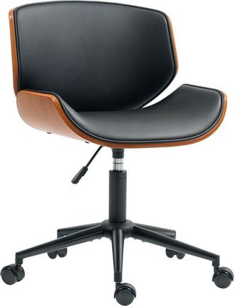 HOMCOM Chaise de bureau - HOMCOM - sans accoudoirs - hauteur r&eacute;glable et pivotant 360&deg; - PU - 52x54x84cm - noir