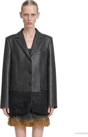 Miu Miu Double Wool and Shearling Blazer