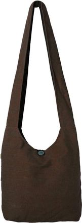 vishes Damen Herren Umh&auml;ngetasche Stoff Schulterbeutel Schultertasche Baumwolle braun