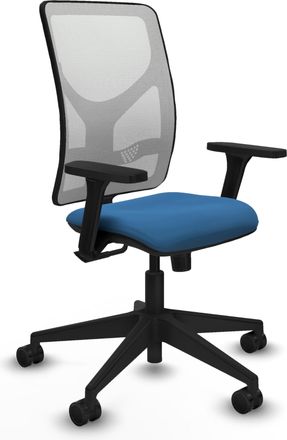 Piqueras y Crespo Computerrollstuhl mit 3D-Armen, h&ouml;henverstellbare Lendenwirbelst&uuml;tze, ausgestattet mit 3 Positionen und Schneideschaum, Wei&szlig;/Hellblau