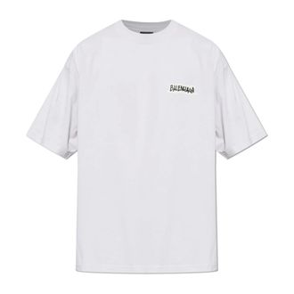 Balenciaga T-Shirt mit Vintage-Effekt - - Tops - Herren - Grau - M