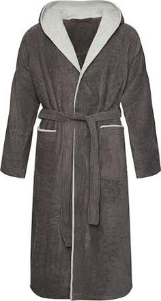 Octopus Style et confort combinés : peignoir en coton pour homme dans des couleurs tendance en velours, éponge ou piqué gaufré f5712, Velours anthracite/gris 