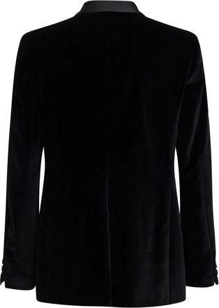Fendi Silk-Blend Dinner Blazer with Satin Lapels Blazer - Black