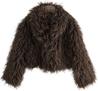 Next Fellimitatjacke Zotteliger Kunstfellmantel (1-St)