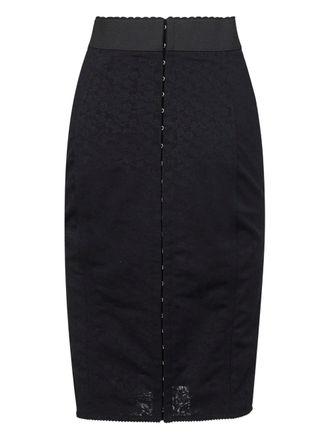 Dolce & Gabbana jupe crayon à empiècement en dentelle - Noir