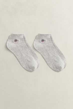 GANT Herren 2er-Pack Shield Kn&ouml;chelsocken (40-42) LIGHT Grau MELANGE