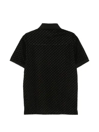 Emporio Armani Monogram Jacquard Polo - Black