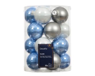 Kaemingk Weihnachtskugeln Glas 6cm x 20 Stück - matt & glänzend - Christbaumkugeln Weihnachtsbaumkugeln für Weihnachtsbaum zu Weihnachten - Christbaumschmuck &