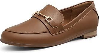 Dream Pairs Mocassins Penny pour femmes Chaussures plates confortables &agrave; la mode, Marron-pu, 38.5 EU