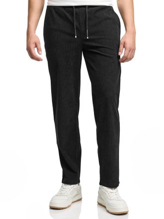 Indicode Herren INNemoto Pants Cord-Hose mit elastischem Komfortbund | Herrenhose Chinohose f&uuml;r M&auml;nner Black, M