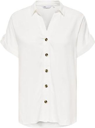 Only Onlyasmin Shirt Asmin S/S WVN Noos, Blanche-Neige, XL Femmes