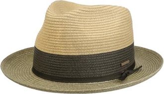 Stetson Chapeau en Paille Dovito Fedora Toyo Femme/Homme - de Plage Soleil Printemps-ete Printemps Ete - XXL (62-63 cm) Nature-Vert