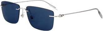 Montblanc MB0429S Metal Frame Sunglasses - Silver