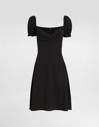 Dolce & Gabbana Kleid Aus Elastischer Charmeuse - Frau Kleider Schwarz Seide 42