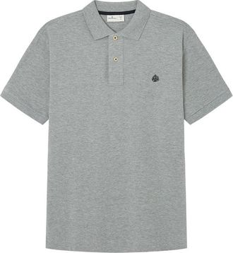 Springfield Herren Polo básico de Regular Fit. Logotipo del árbol Bordado Basic-Piqué Poloshirt mit normaler Passform, Grau Melange, XL