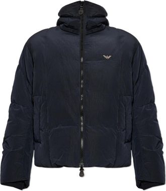 Emporio Armani Daunenjacke mit Logo - - Jackets - Herren - Schwarzk - XL