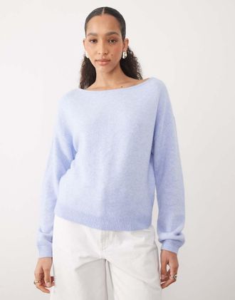 Abercrombie & Fitch Pull &agrave; encolure d&eacute;gag&eacute;e - Bleu