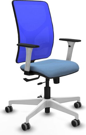 Piqueras y Crespo Programmierstuhl mit Armlehnen in Wei&szlig; und Schwarz, h&ouml;henverstellbare Lendenwirbelst&uuml;tze, ausgestattet mit Syncro/Traslack und Schneideschaum, Blau/Hi