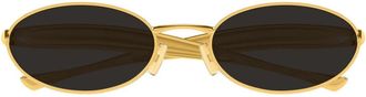 Bottega Veneta Sardine Oval Sonnenbrille - - Accessories - unisex - Gelb - 57 MM