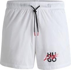 HUGO BOSS Hommes PAOL Short de Bain entièrement doublé avec Logo revisité