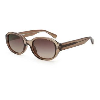 Generic Lunettes De Soleil R&eacute;tro Rondes Polaris&eacute;es &Agrave; Grande Monture For Hommes Et Femmes(Brown)